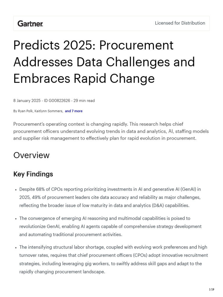 2025 Procurement Data Challenges and AI | PDF | Procurement ...