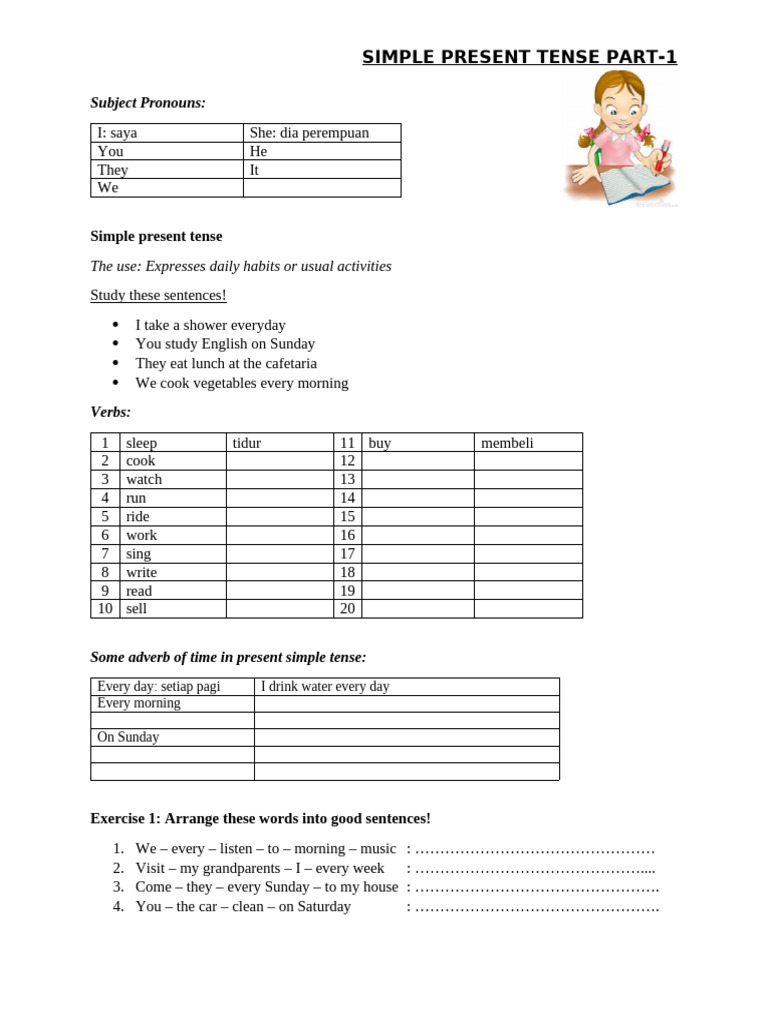 Sd-Present Tense-Part 1 | PDF | Verb | Subject (Grammar)