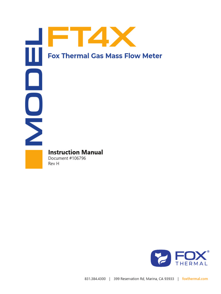 Fox Thermal FT4X Manual Guide | PDF | Gases
