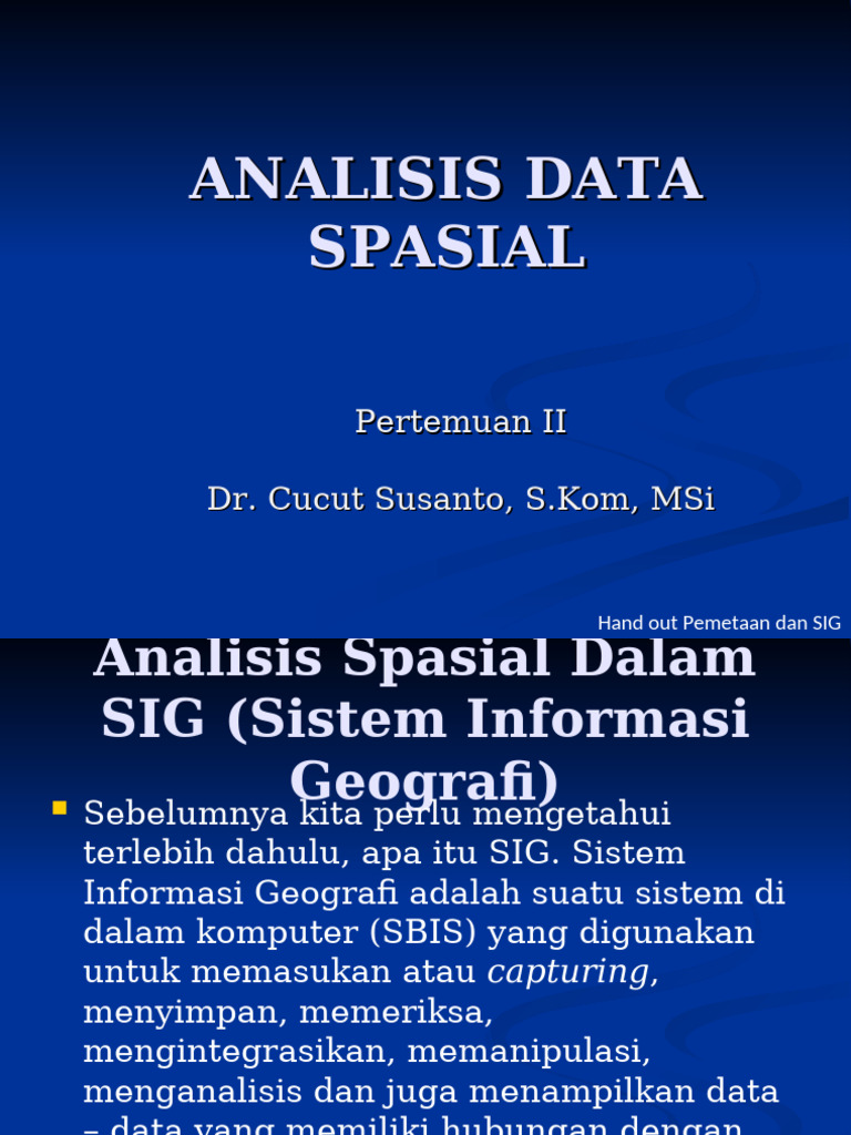 Analisis Data Spasial dalam SIG | PDF