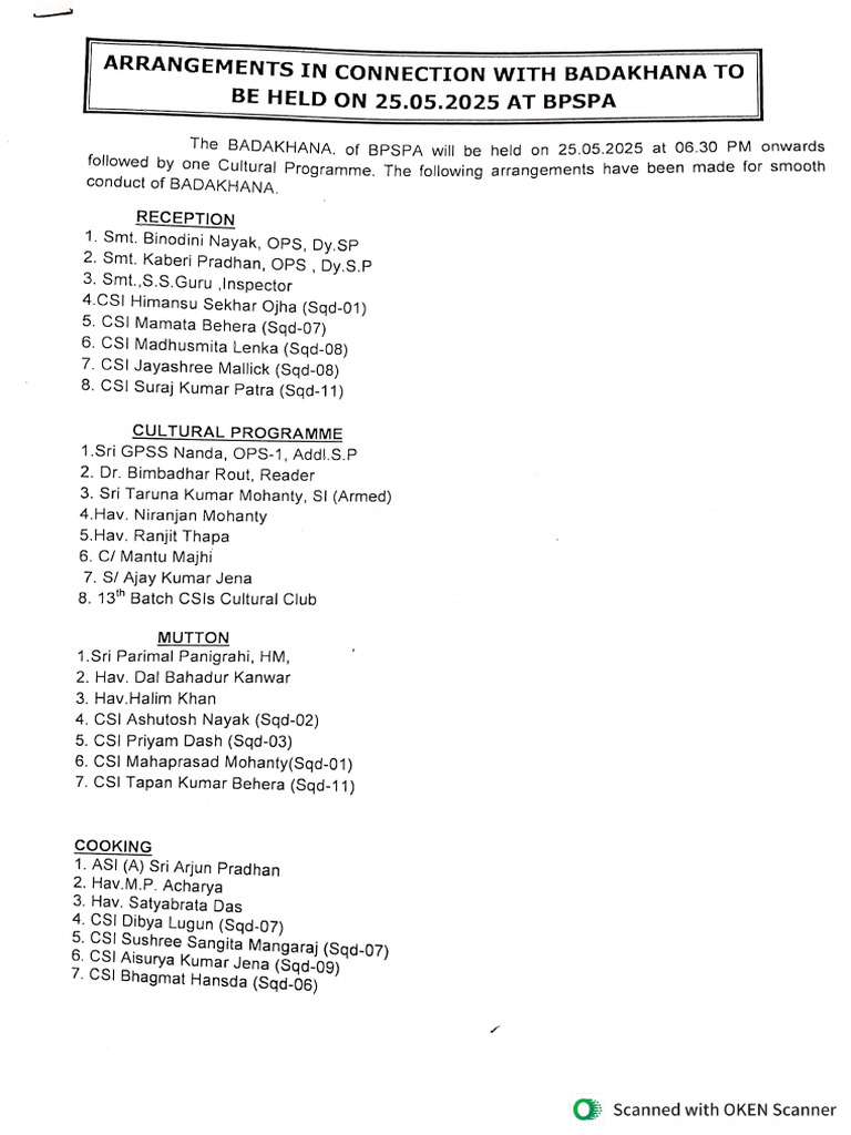 Bpspa Bhadakhana Arrangement | PDF