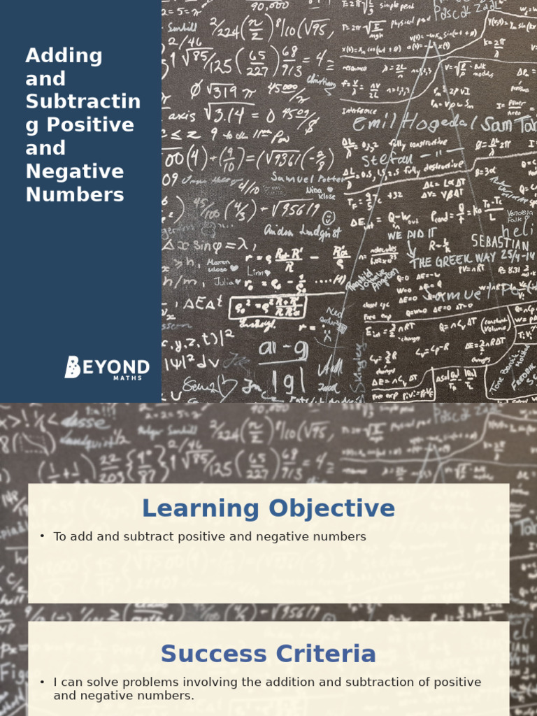 Adding and Subtracting Positive and Negative Numbers Elevator Analogy ...