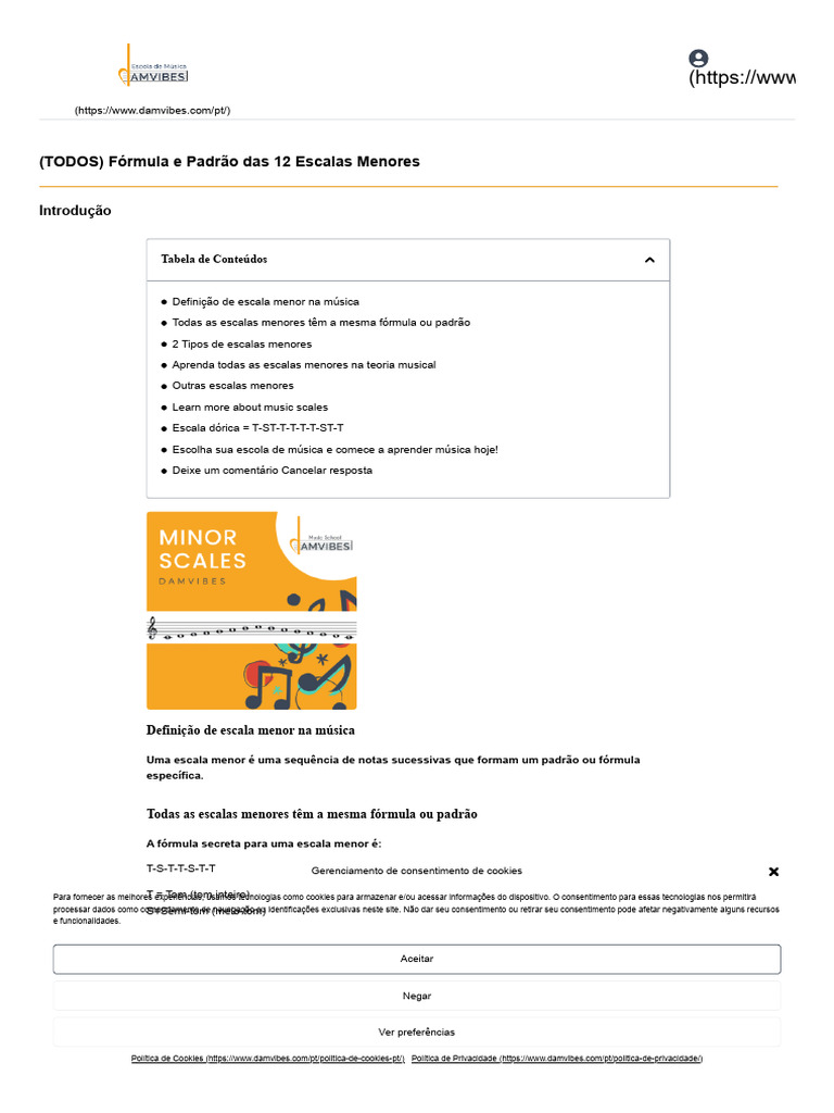 (TODAS) As 12 Escalas Menores (FORMULA & PATTERN) _ Damvibes | PDF | Escala (música) | Escala menor