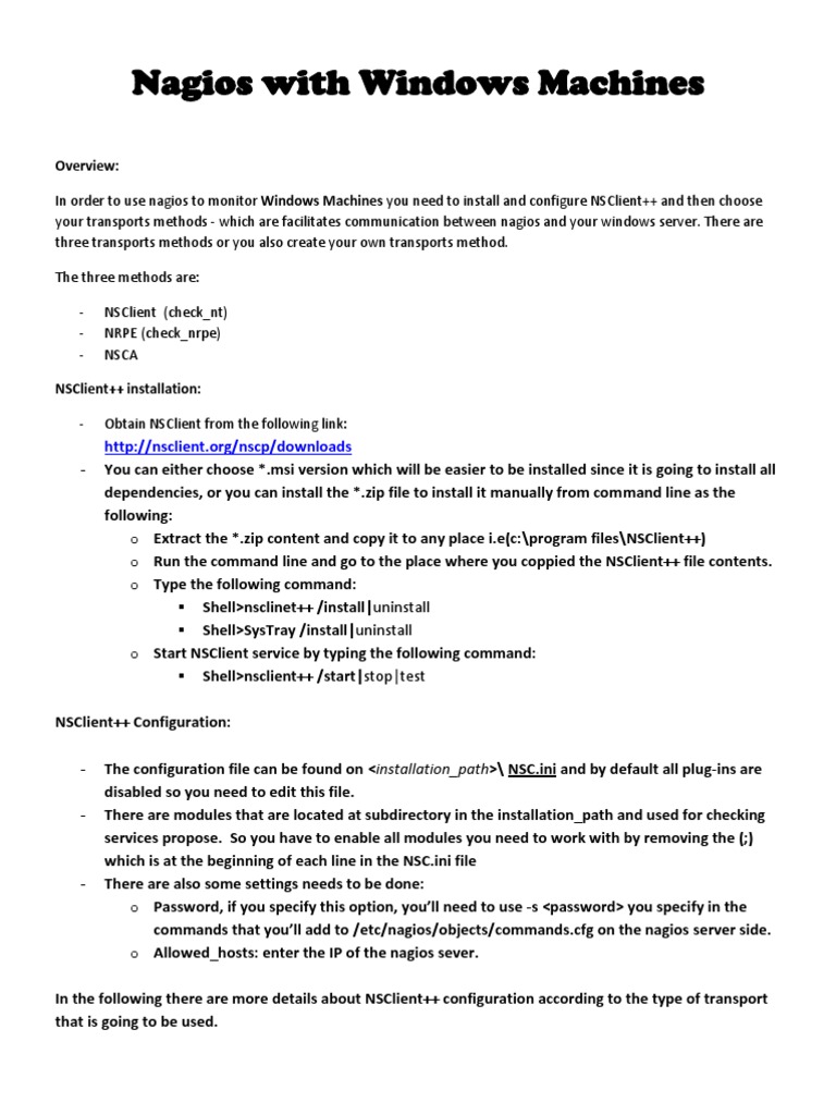 Nagios With Windows Machines | PDF | Microsoft Windows | Command Line ...