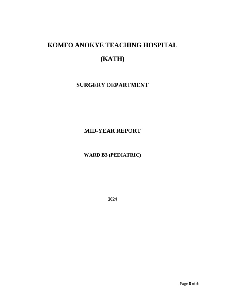 Ward B3 Mid-Year Report-23 | PDF | Hospital | Nursing
