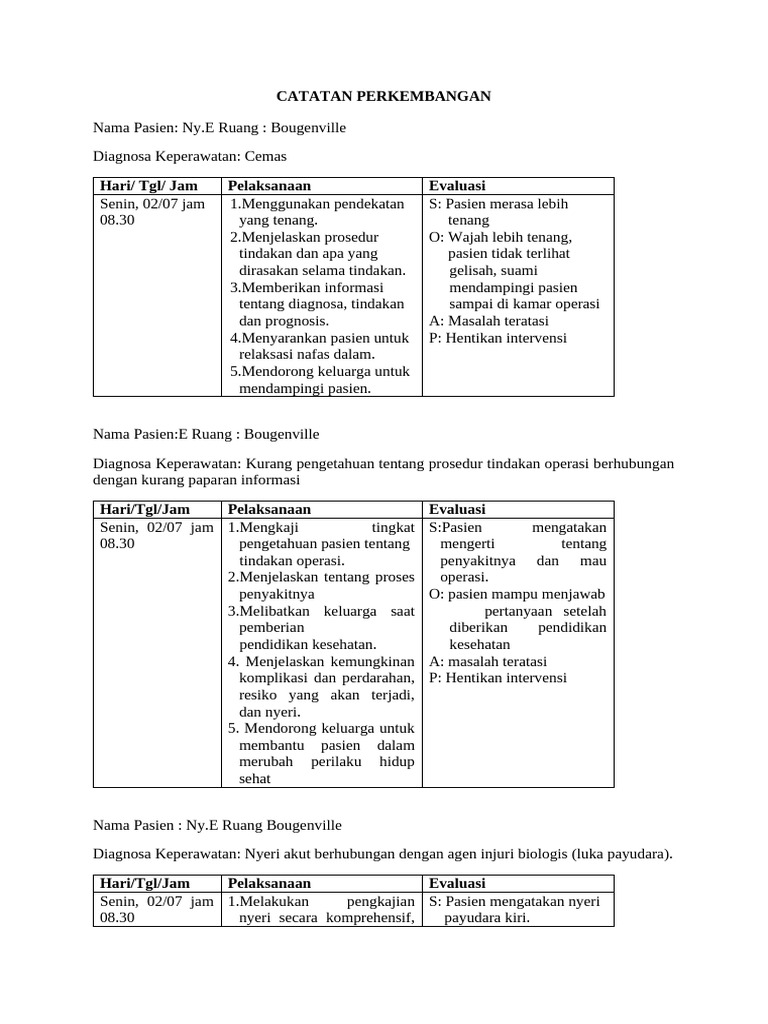 Catatan Perkembangan | PDF