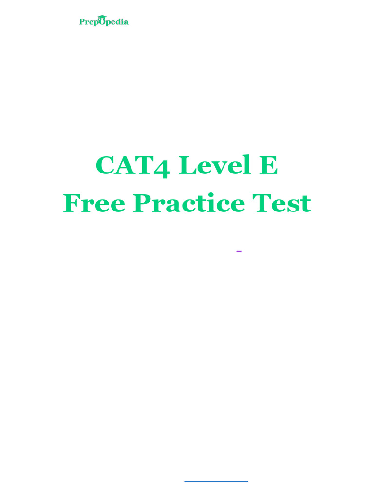 CAT4 Level E Free Practice Test PDF | PDF | Matrix (Mathematics) | Geometry
