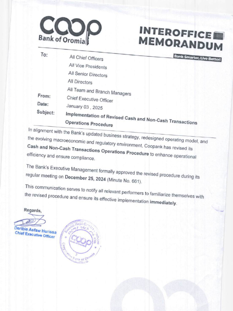 Banking Operations - Cash and Non-Cash Transactions Procedure - Revised December 2024 | PDF ...