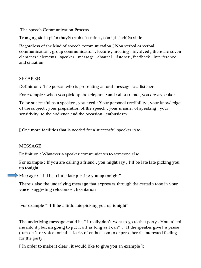 The Speech Communication Process | PDF | Communication | Nonverbal ...