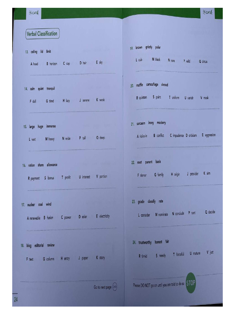 CAT-4-Verbal-Classification-sample | PDF