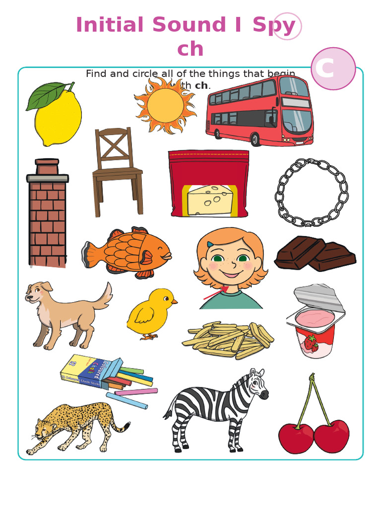 Initial Sound I Spy: ch & sh Activities | PDF