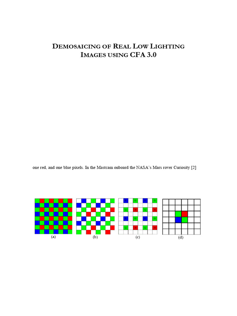 Demosaicing of Real Low Lighting Images Using Cfa 3.0 | PDF | Image Resolution | Vision