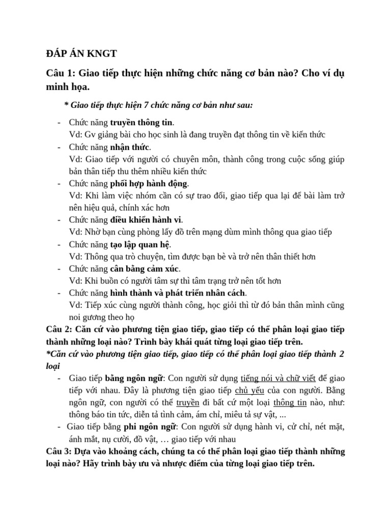 KNGT VẤN ĐÁP | PDF