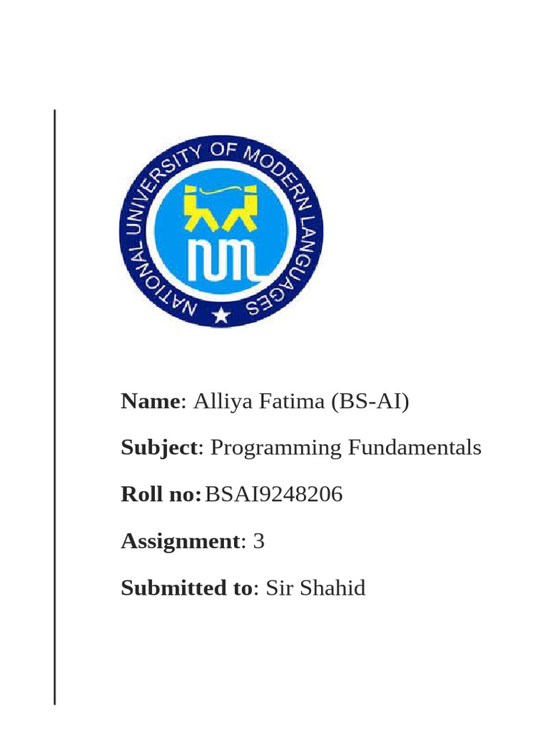 Assignment 3 pf | PDF