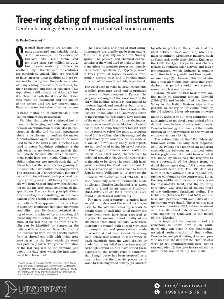 Social Science Article 6 Tree Dating | PDF | Violin
