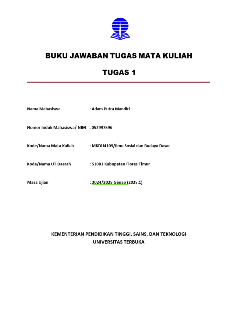 Tugas Ilmu Sosial Dan Budaya Dasar | PDF