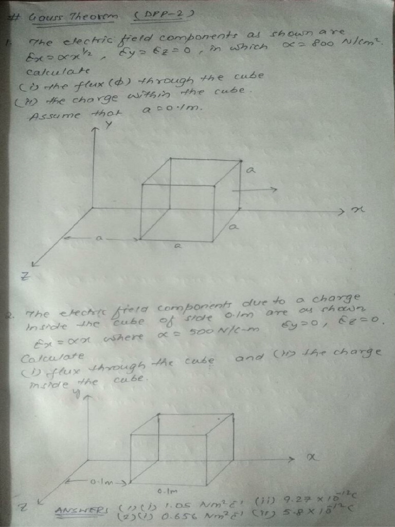 Gauss Theorem DPP 2 | PDF