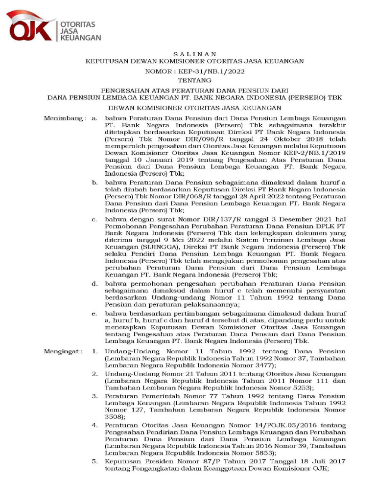 PDP DPLK Bni Tahun 2022 | PDF