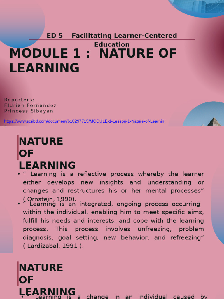 Understanding the Nature of Learning | PDF | Learning | Motivational