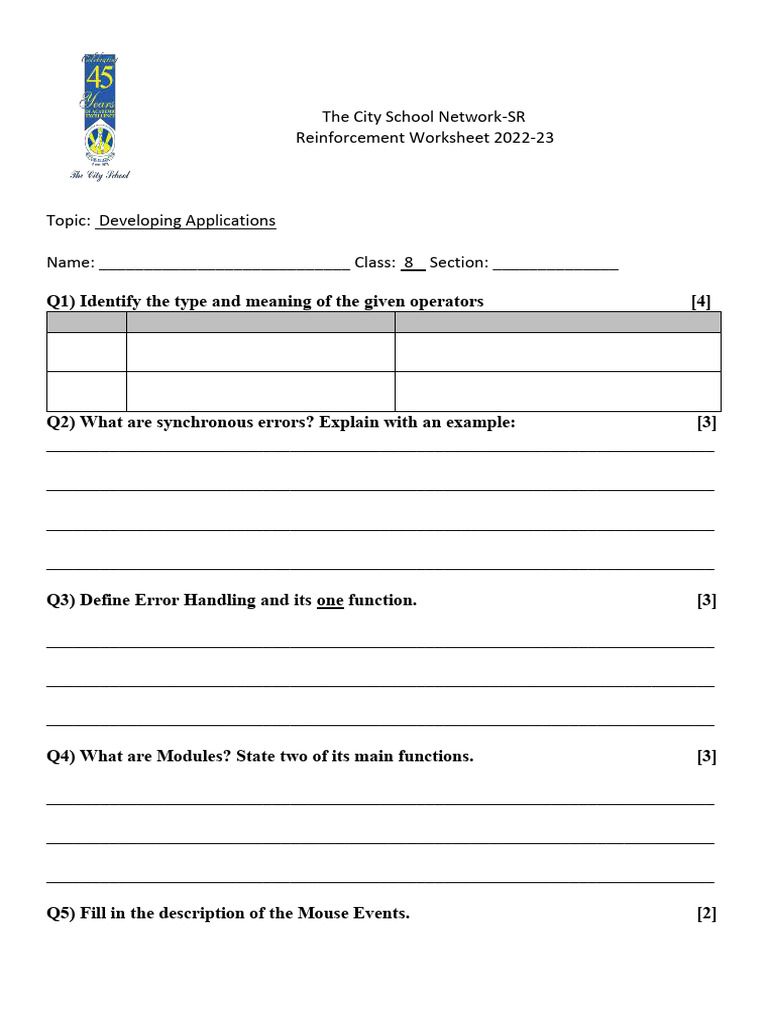 Developing Applications - Visual Basic - Worksheet-B | PDF | Computing | Programming Paradigms