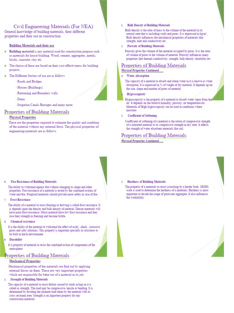 Civil Engineering Materials Overview | PDF | Rock (Geology ...