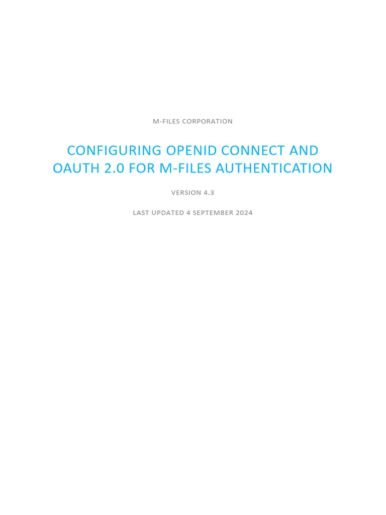Configuring OpenID Connect and OAuth 2.0 For M-Files Authentication | PDF | Windows Registry ...