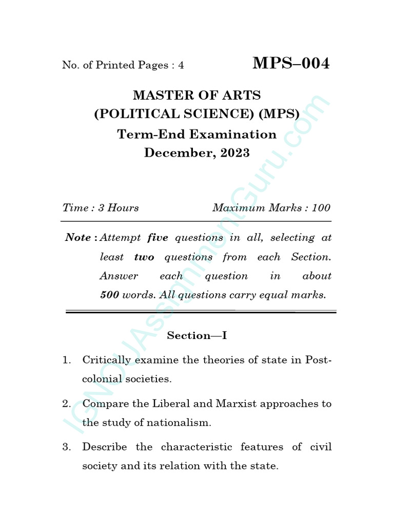 Dec - 2023 MPS-004 | PDF | Science | Liberal Arts Education