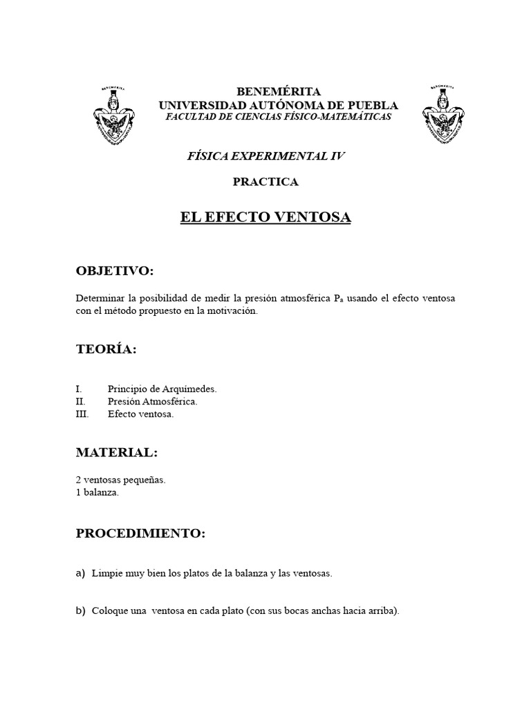 Efecto Ventosa | PDF | Experimentar | Teoría