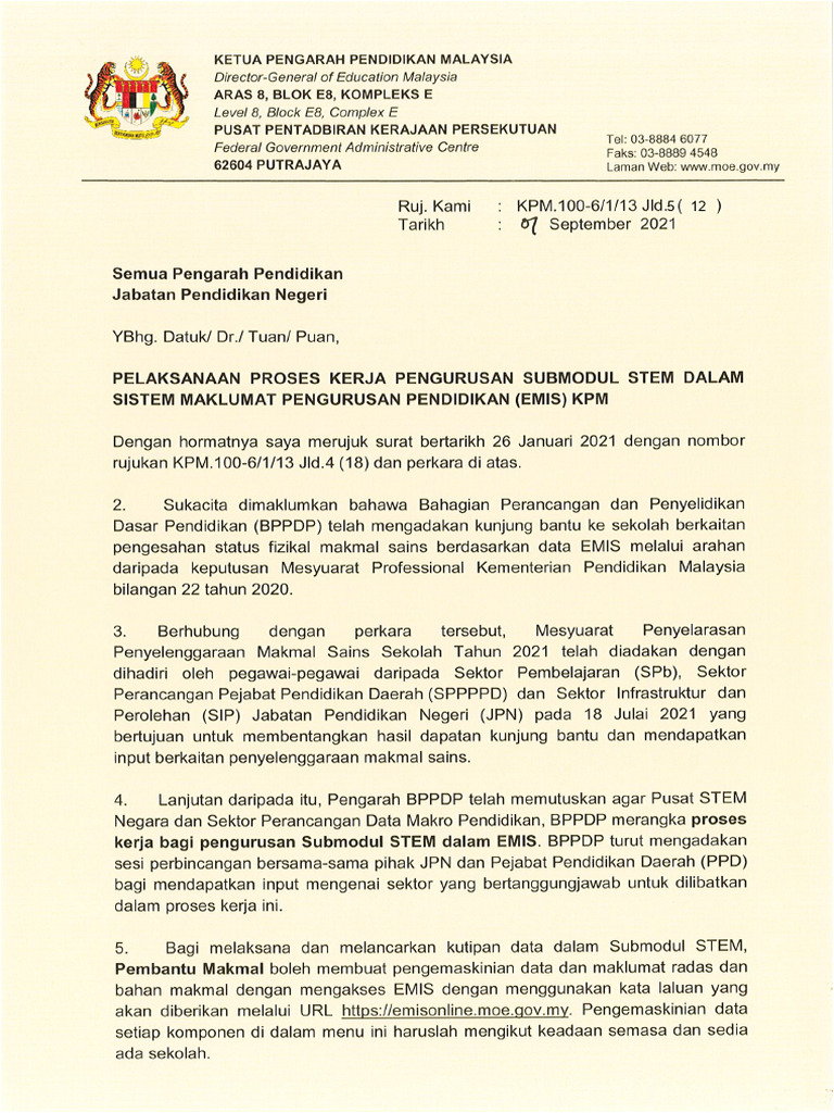 Lampiran Pelaksanaan Proses Kerja Pengurusan Submodul STEM | PDF