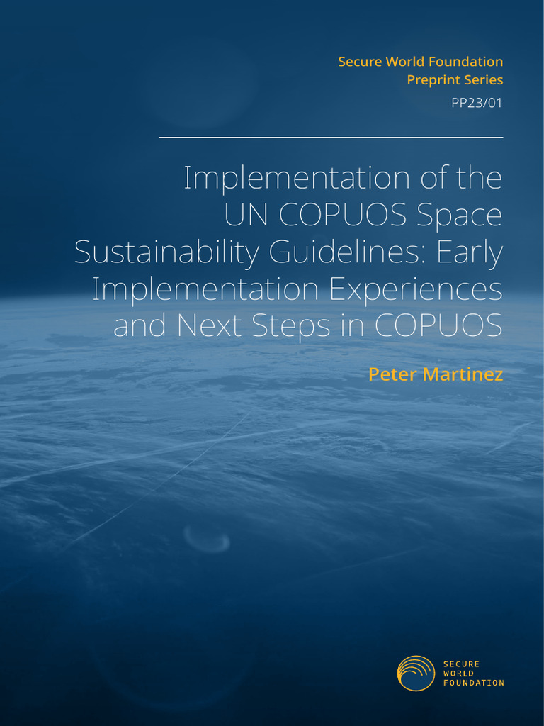 Pp23 01 A Implementation of The Un Copuos Space Sustainability ...