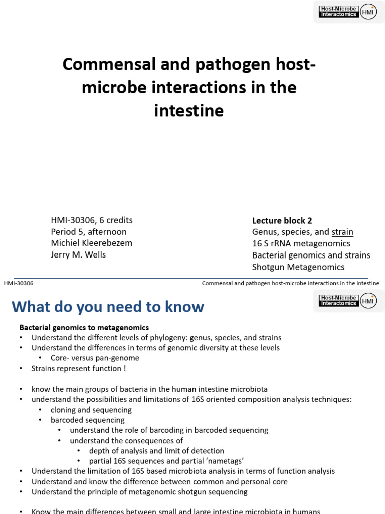 Lecture 2_Bacterial Genomics to Metagenomics | PDF | 16 S Ribosomal Rna | Microbiota