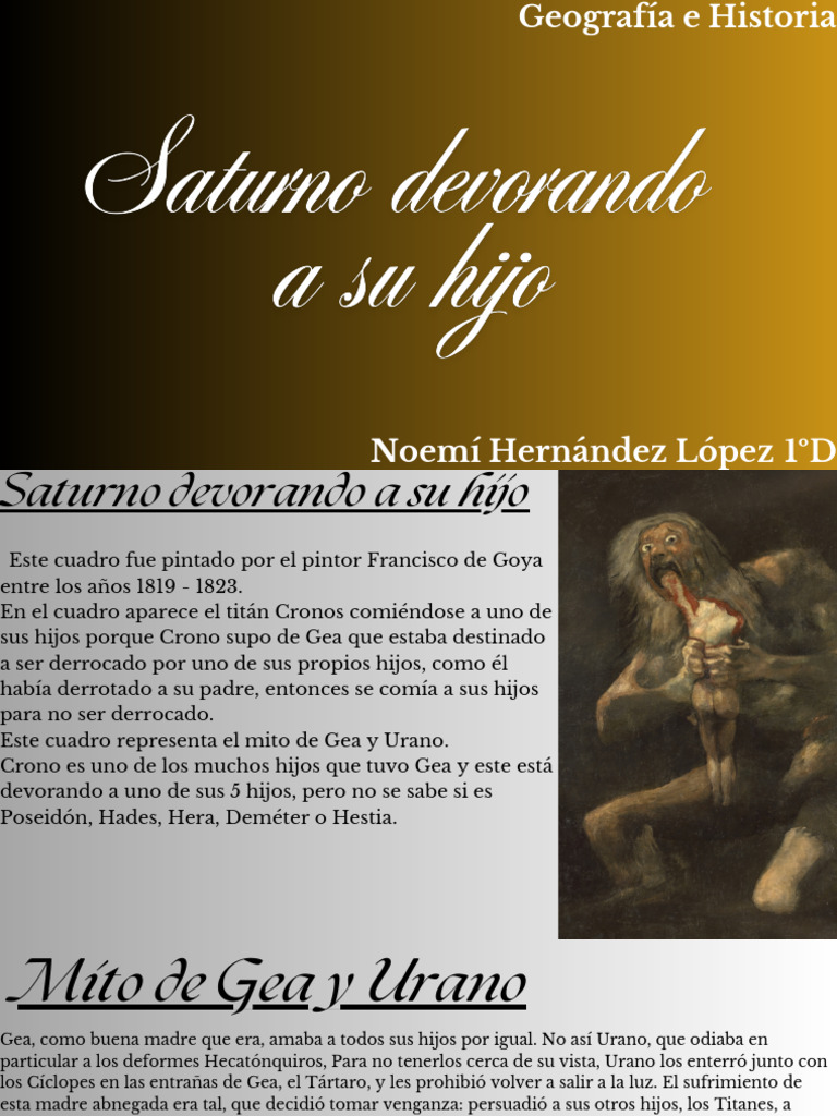 Saturno Devorando A Su Hijo | PDF | Francisco Goya | Deidades griegas