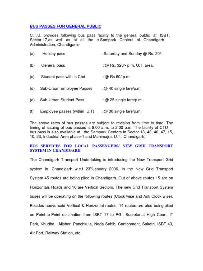 Ctu Bus Routes | PDF