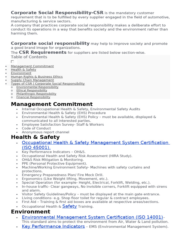 Corporate Social Responsibility | PDF | Corporate Social Responsibility ...