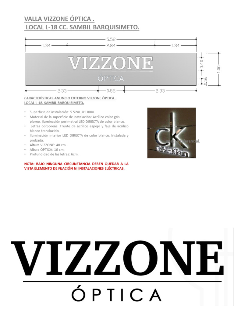 Valla Vizzone Sambil L-18 | PDF