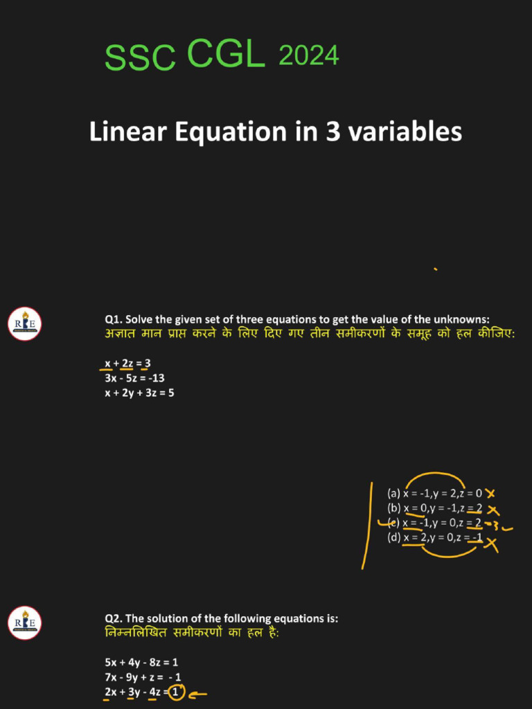 Linear Equations | PDF
