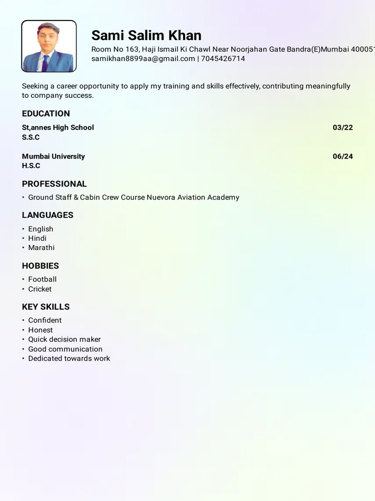 Sami Salim Khan - Resume | PDF