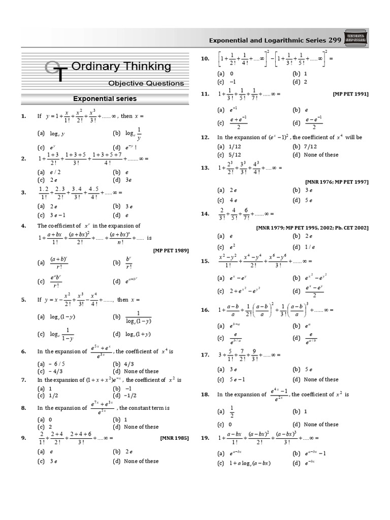 Exponential Series and Tetration Table | PDF | Arithmetic | Numbers