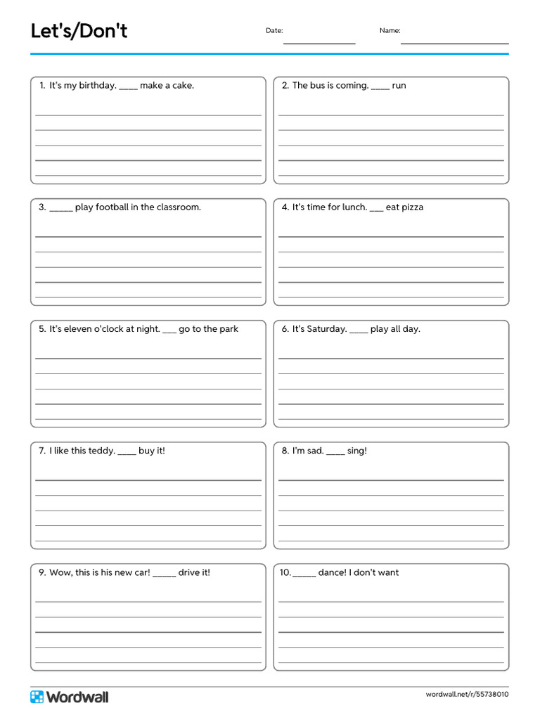 Lets Dont Writing Frame | PDF