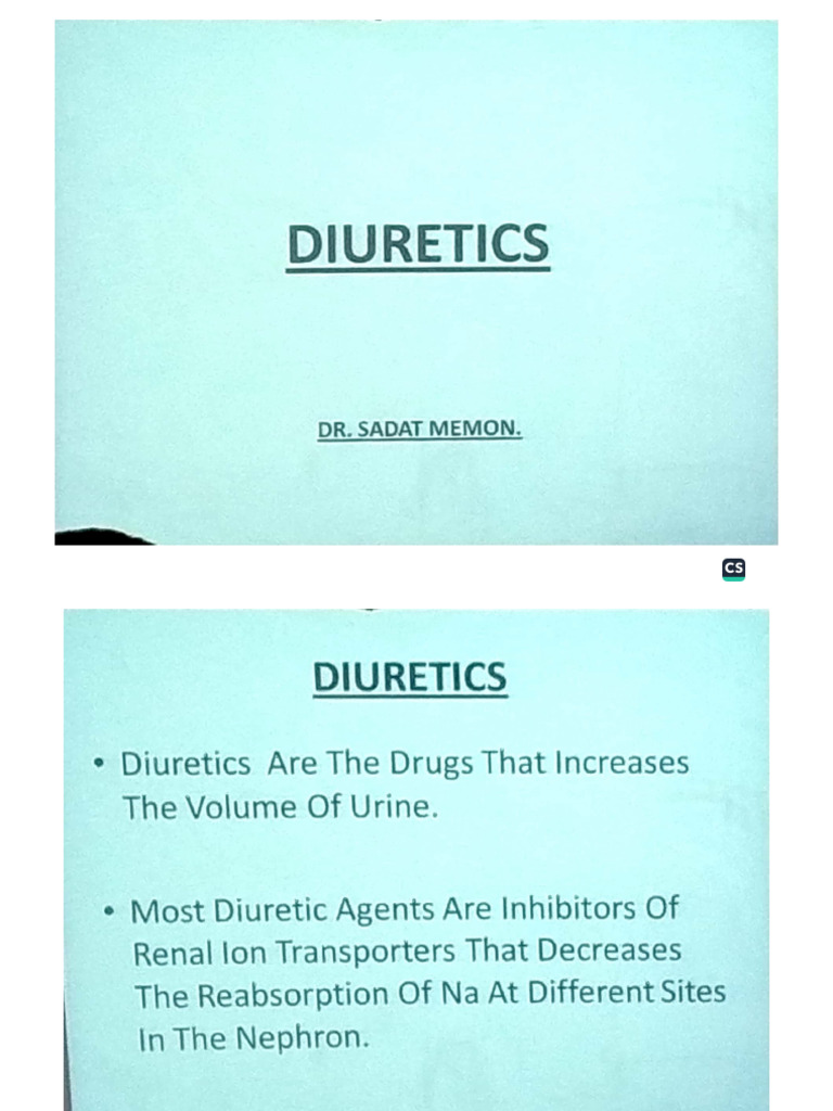 Diuretics Pharma © Anu | PDF