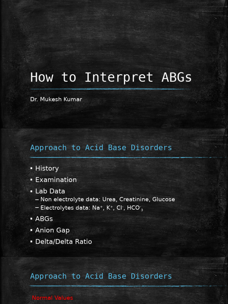 How To Interpret ABGs | PDF | Metabolic Disorders | Metabolism