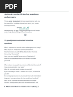 Junior Accountant Questionnaire | PDF