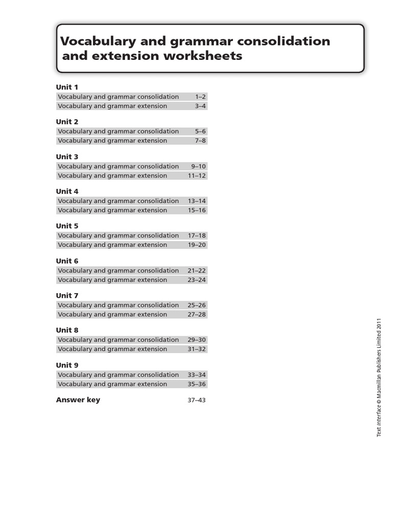 Vocabulary and Grammar Extension 2 ESO | PDF | English Language