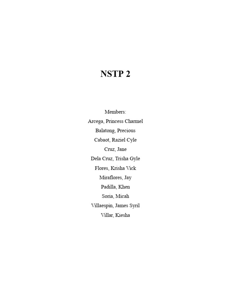 NSTP 2 - Community Profile | PDF | Preschool | Learning