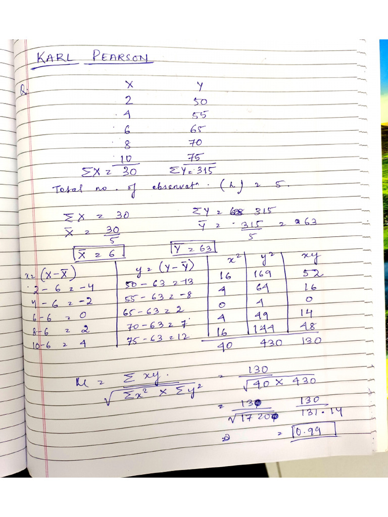 Karl Pearson Correlation | PDF