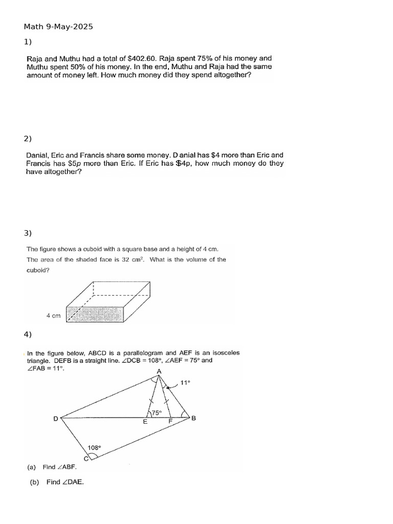 Math 9-May-2025 | PDF
