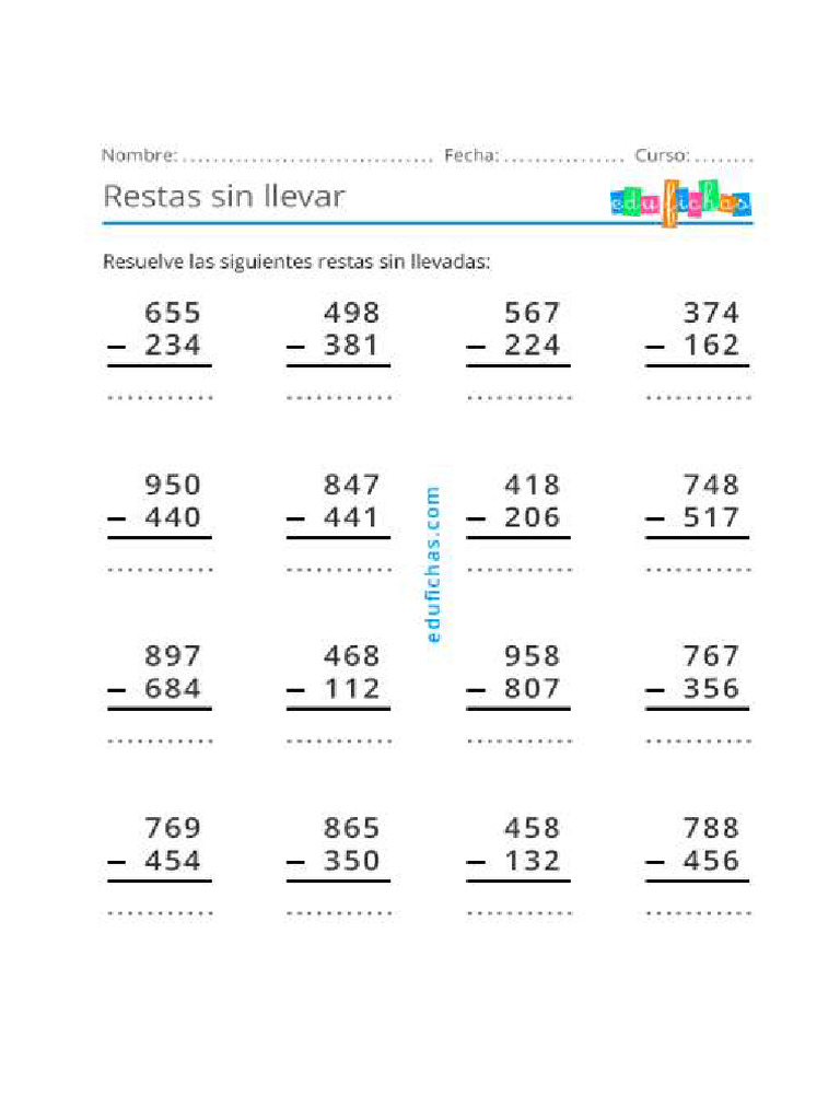 Resta Sencillas Sin Llevar | PDF