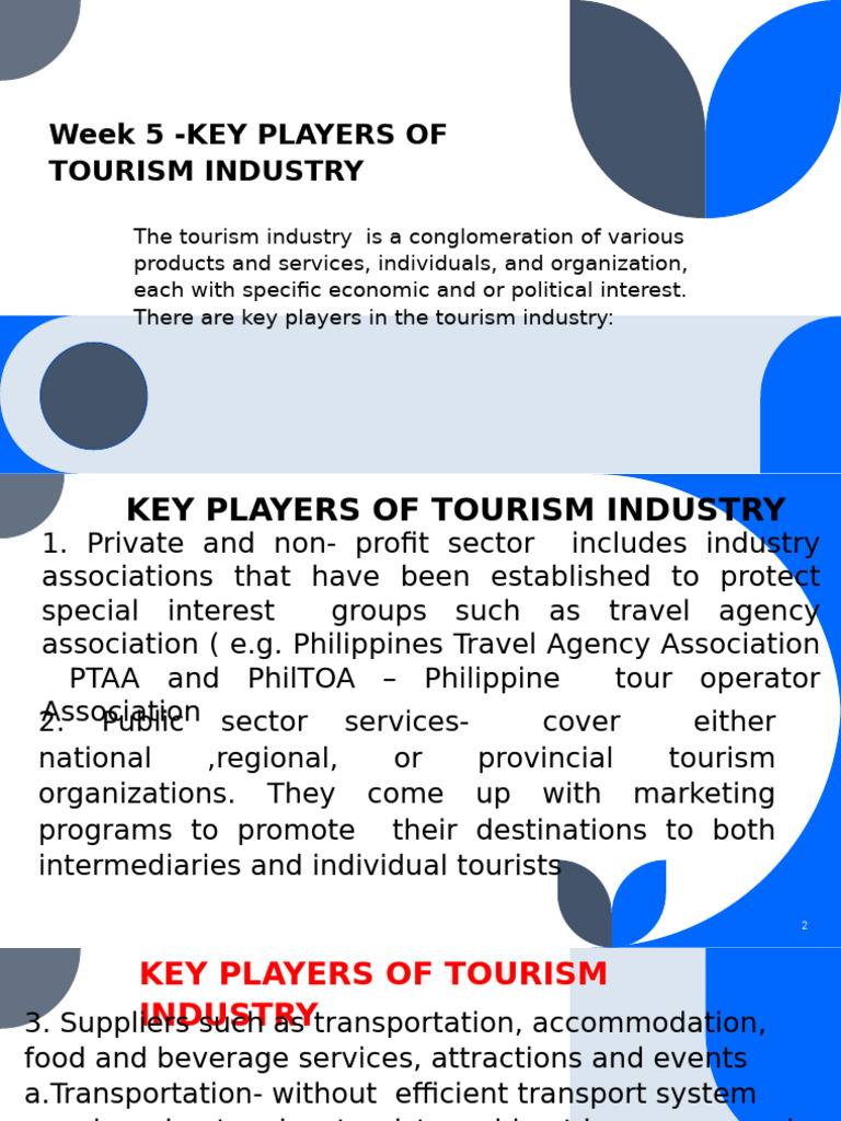 Key Players in the Tourism Industry | PDF