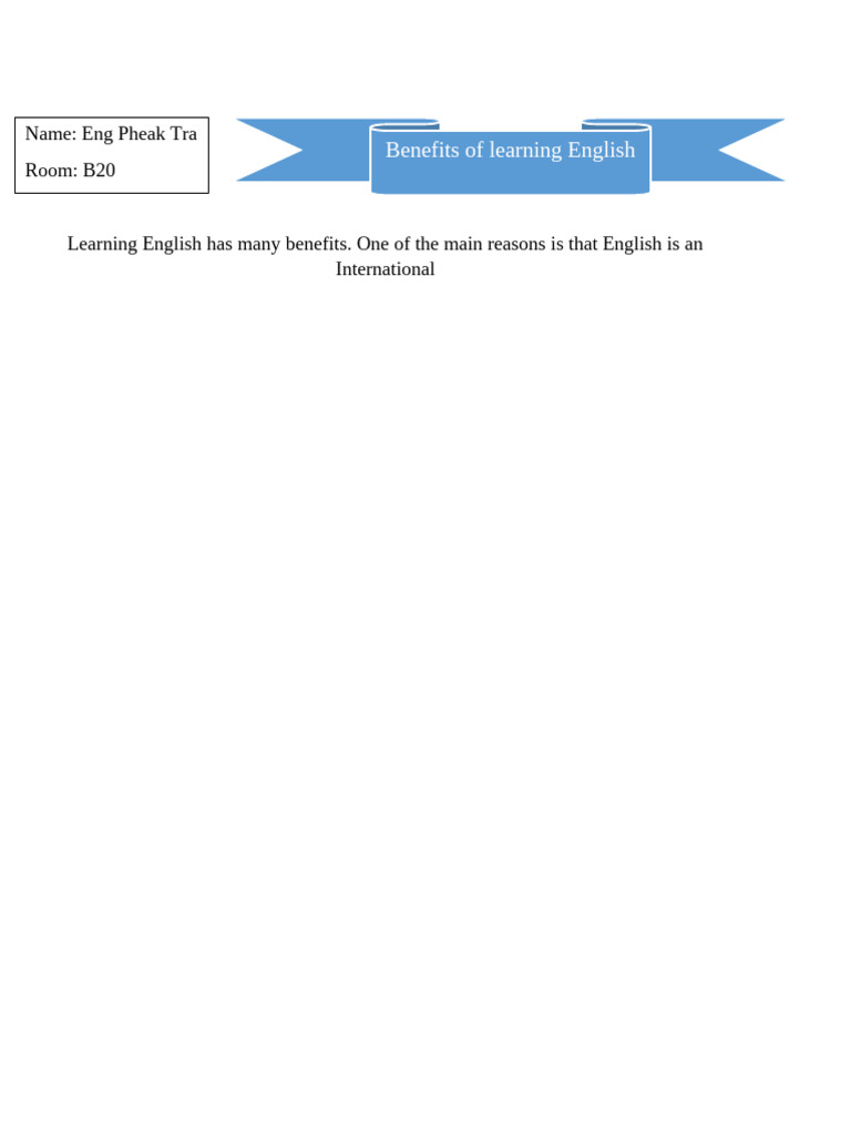 Benefits of Learning English | PDF