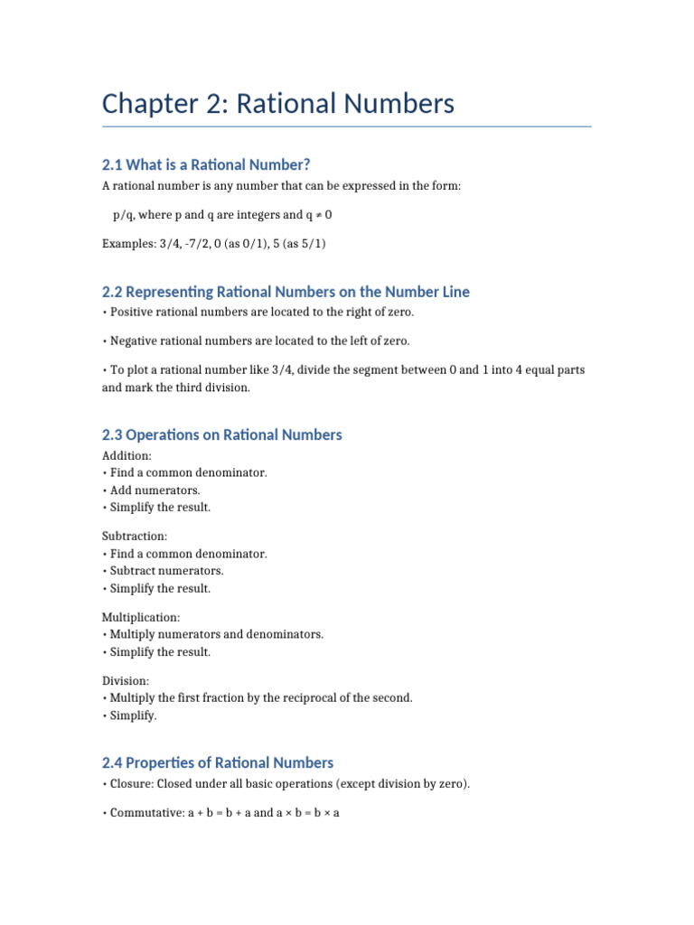 Understanding Rational Numbers Basics | PDF